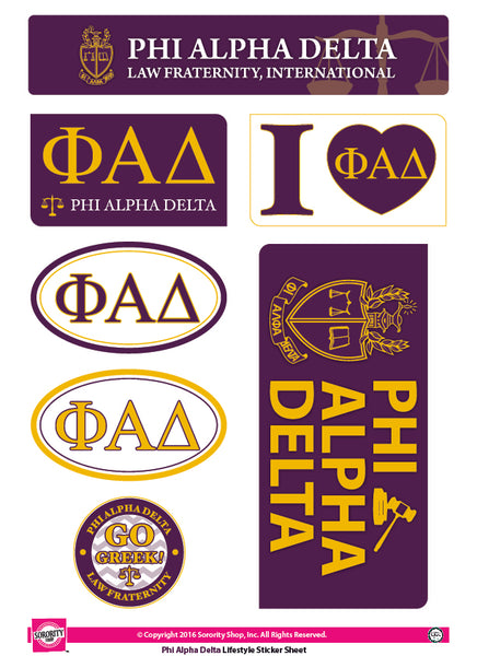 Phi Alpha Delta Law Fraternity Stickers – SororityShop