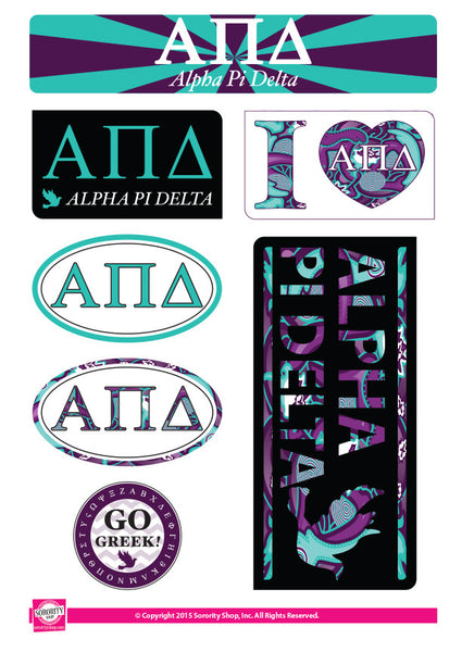 Alpha Pi Delta Lifestyle Stickers – SororityShop