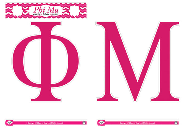 Phi Mu Jumbo Letter Decals – SororityShop
