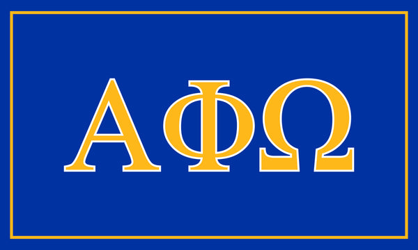 Alpha Phi Omega Fraternity Greek Letters Flag, Two-Color Design – SororityShop