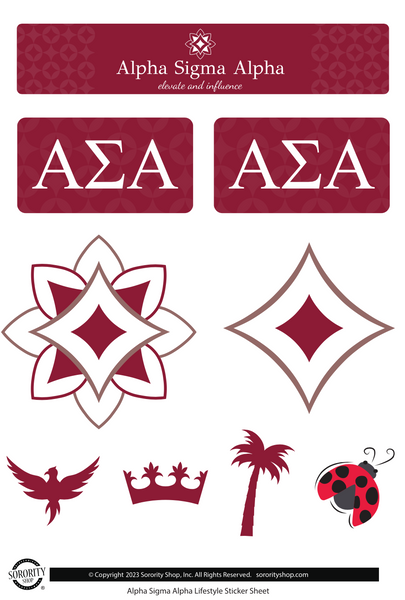 Alpha Sigma Alpha Sorority Sticker Sheet- Brand Focus – SororityShop