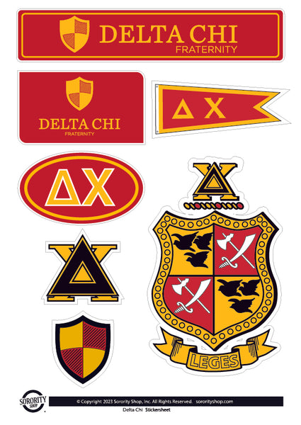 Delta Chi Fraternity Sticker Sheet- Brand Focus – SororityShop