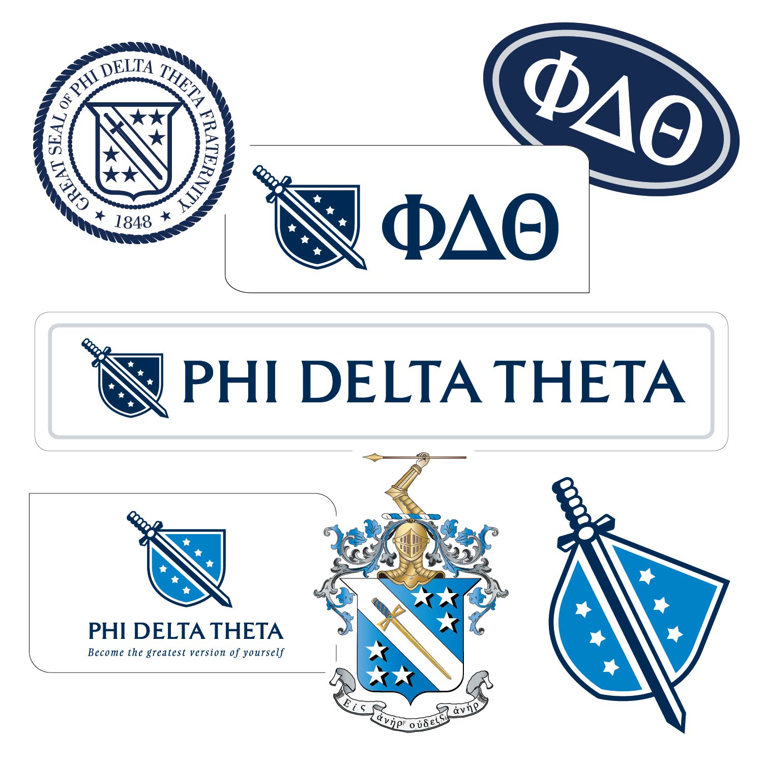 Phi Delta Theta Fraternity Sticker Sheet- Brand Focus – SororityShop