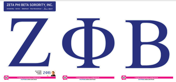 Zeta Phi Beta Stickers - Jumbo Letter Decals – SororityShop