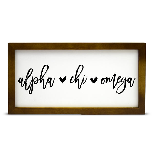 Alpha Chi Omega Script Wooden Sign – SororityShop