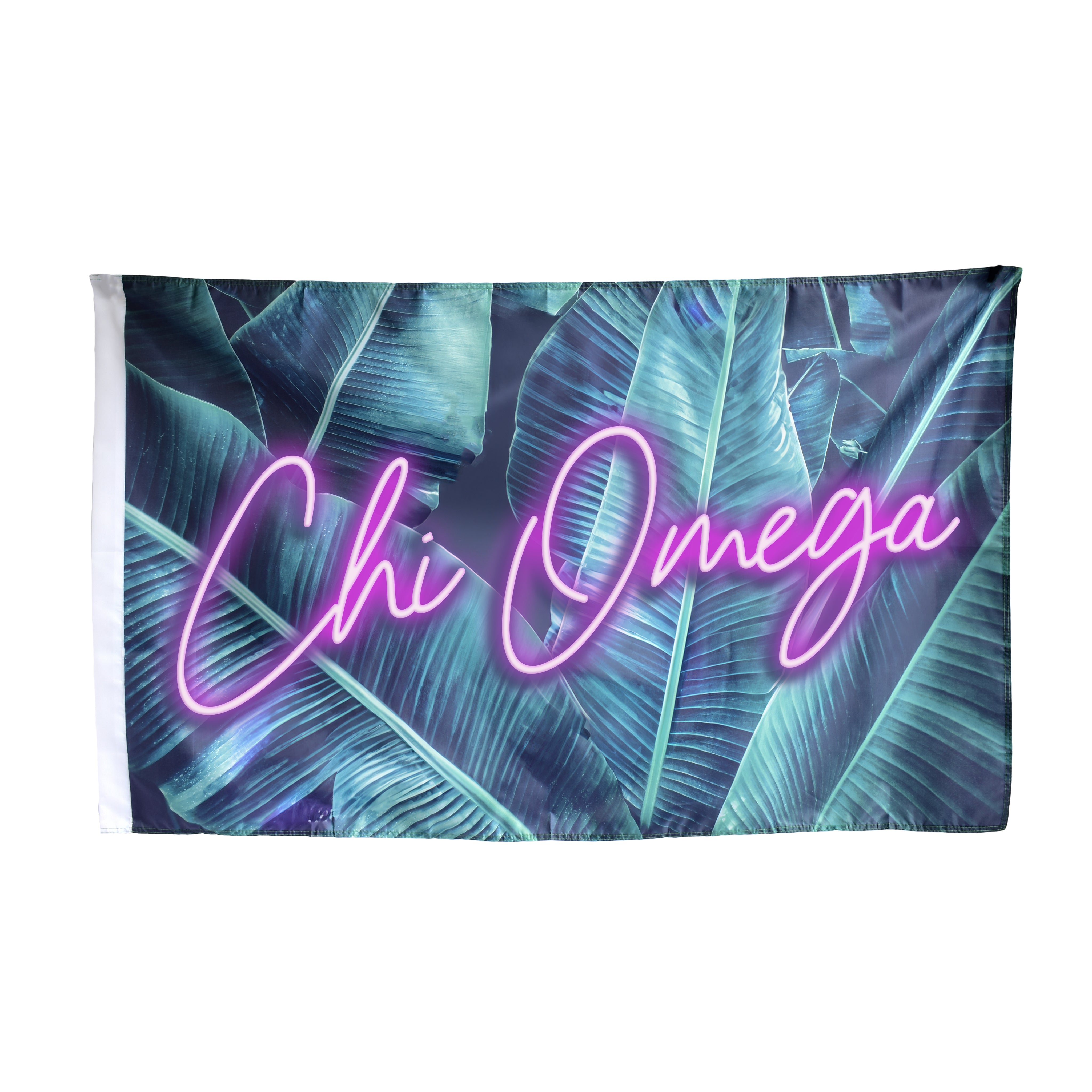 Chi Omega Neon Palm Flag - SororityShop