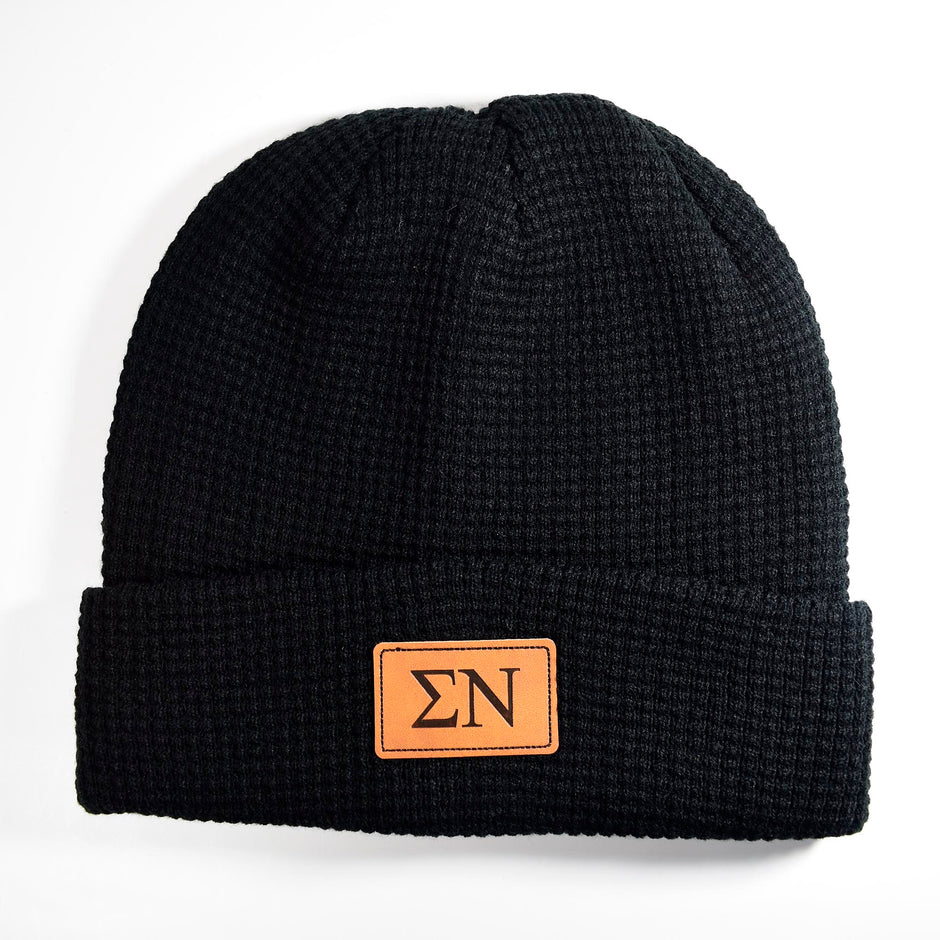 Fraternity Beanie Hats - Black Winter Hats with Greek Letters Patch ...