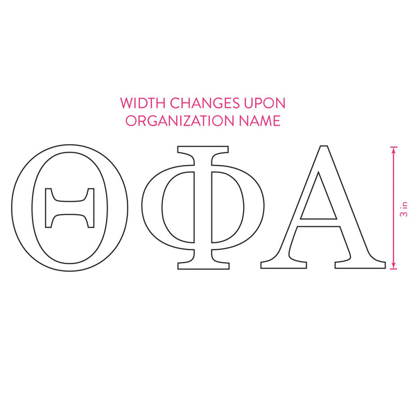 Omega Phi Alpha Car Decal Sticker- Greek Letters Design – SororityShop