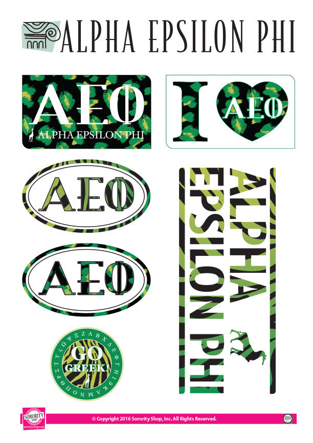 Alpha Epsilon Phi Animal Print Stickers – SororityShop
