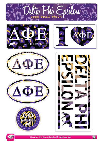 Delta Phi Epsilon Stickers | Animal Print Stickers | ΔΦΕ – SororityShop
