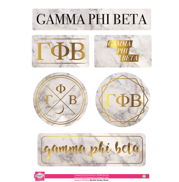 Gamma Phi Beta Marble Sticker Sheet – SororityShop