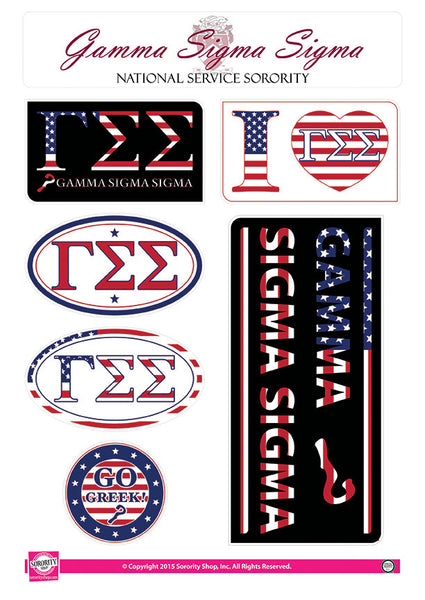Gamma Sigma Sigma American Stickers – SororityShop