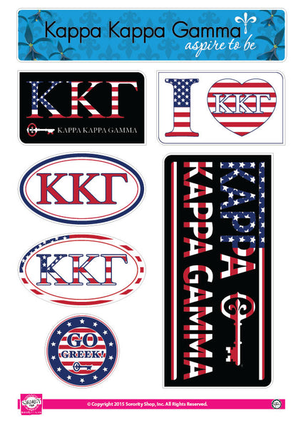 Kappa kappa Gamma American Stickers – SororityShop