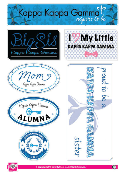 Kappa Kappa Gamma Family Stickers – SororityShop