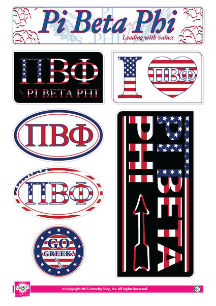 Pi Beta Phi American Stickers – SororityShop