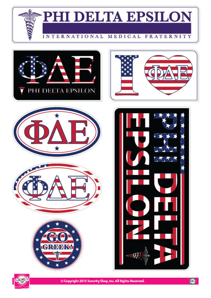 Phi Delta Epsilon American Stickers – SororityShop