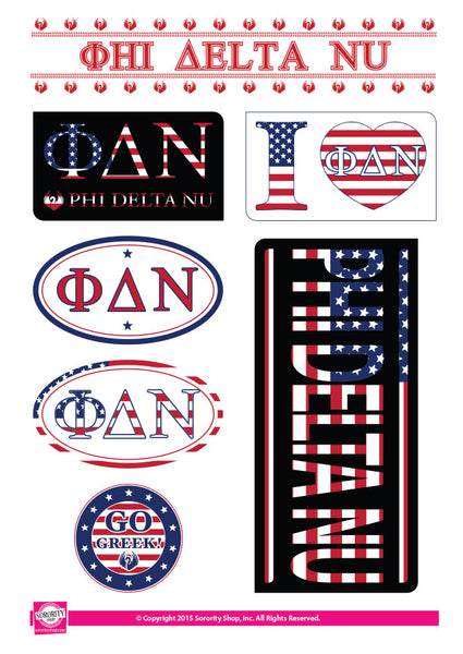 Phi Delta Nu American Stickers – SororityShop