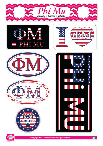 Phi Mu American Stickers – SororityShop