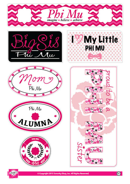 Phi Mu Family Stickers – SororityShop