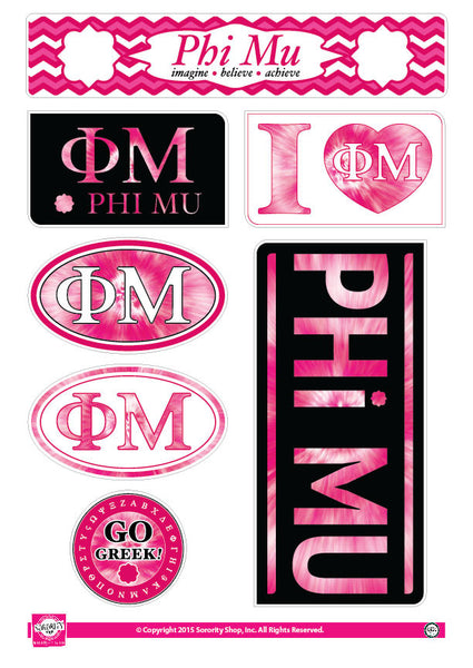 Phi Mu Tie Dye Stickers – SororityShop