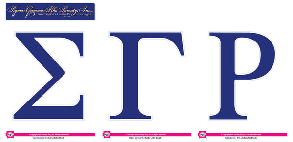 Sigma Gamma Rho Jumbo Letter Decals – SororityShop