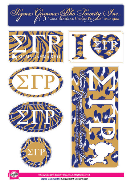 Sigma Gamma Rho Animal Print Stickers – SororityShop
