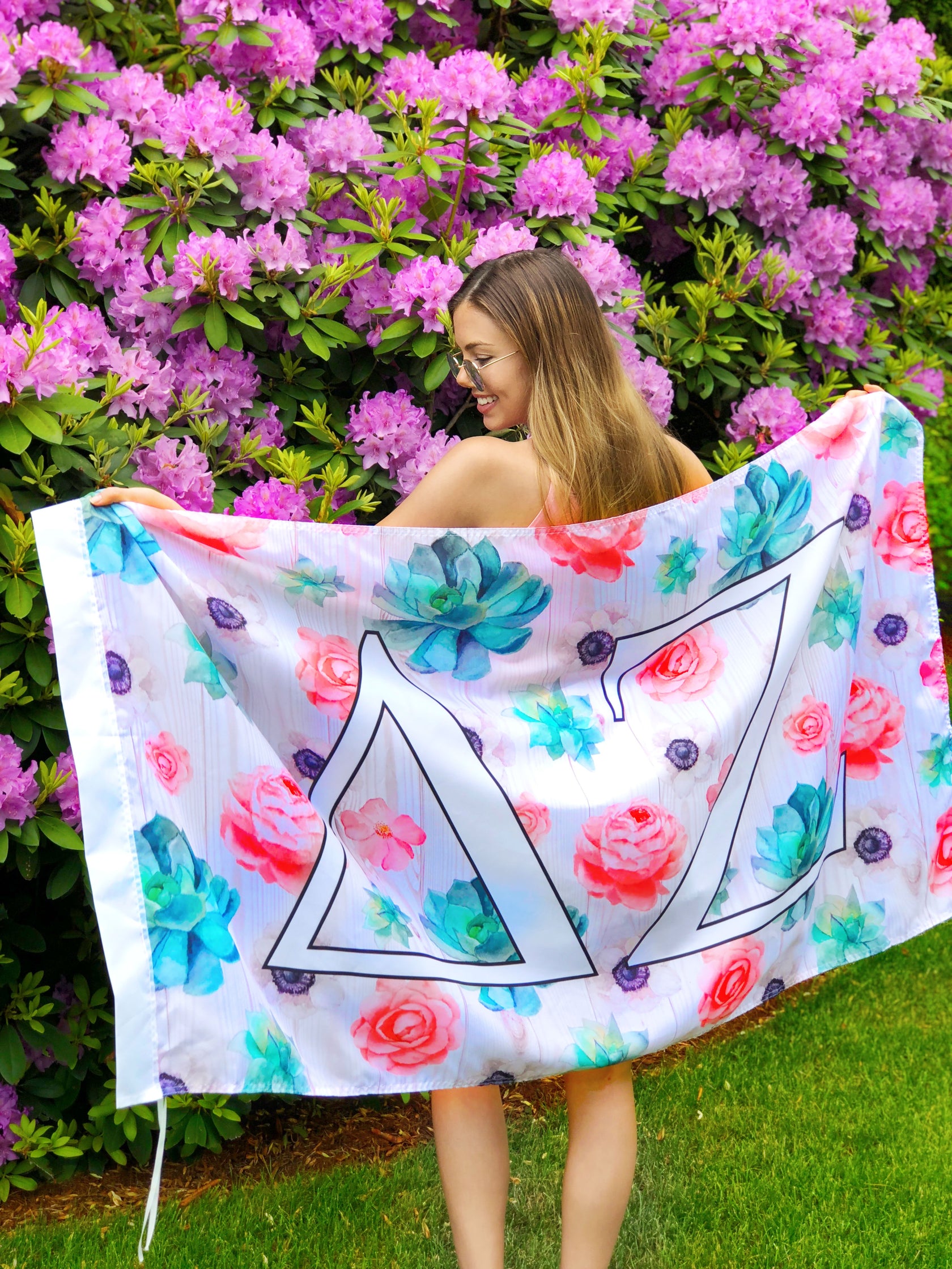 Delta Zeta Succulent Flag - SororityShop