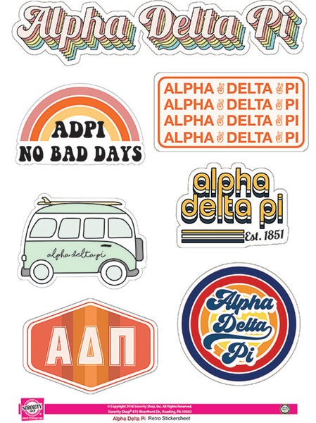 Alpha Delta Pi Retro Sticker Sheet – SororityShop
