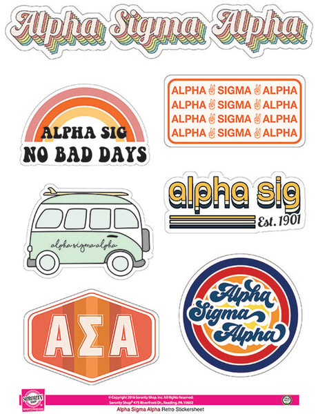 Alpha Sigma Alpha Retro Sticker Sheet – SororityShop